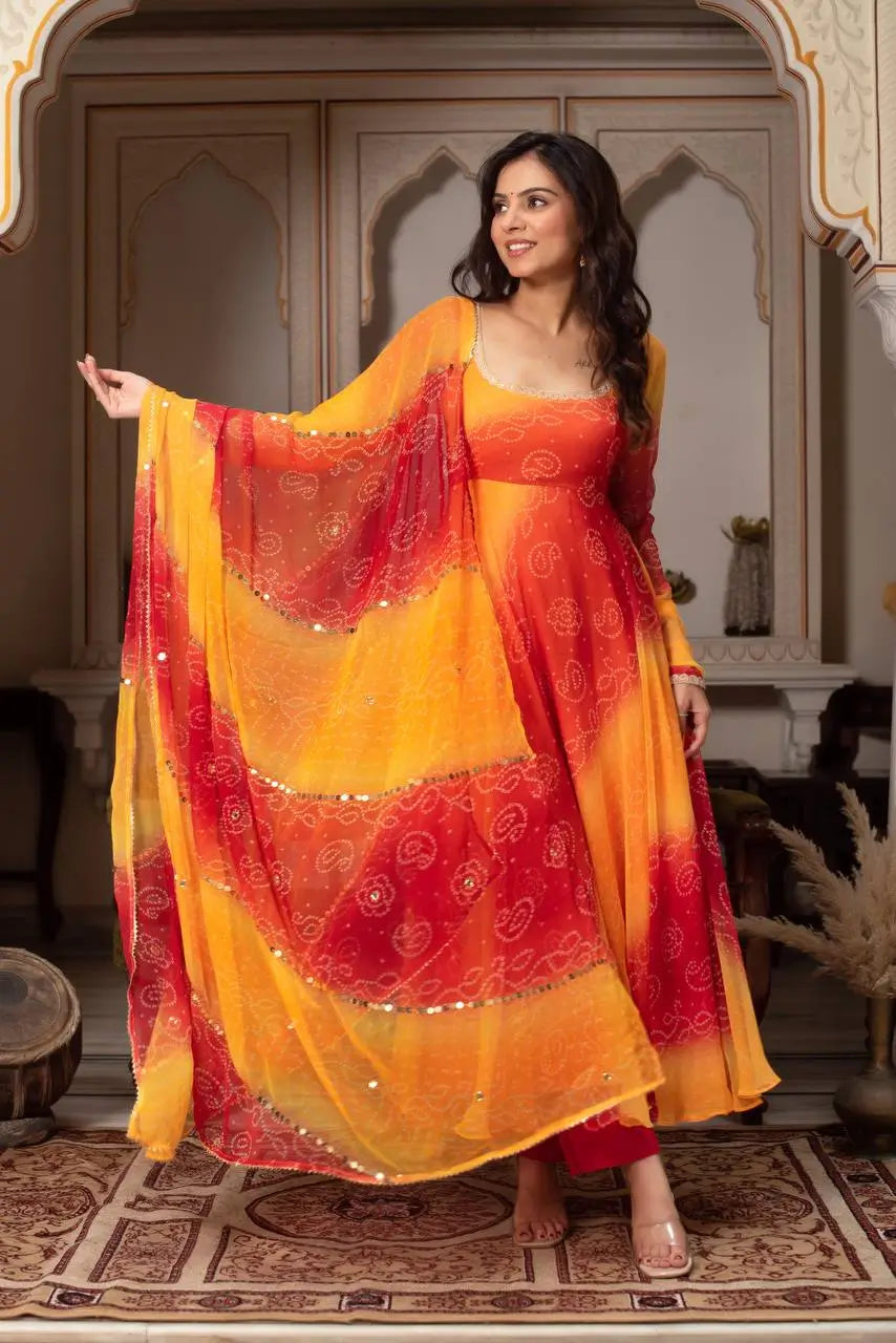 Digital Print Georgette Anarkali Set | Hansh Couture